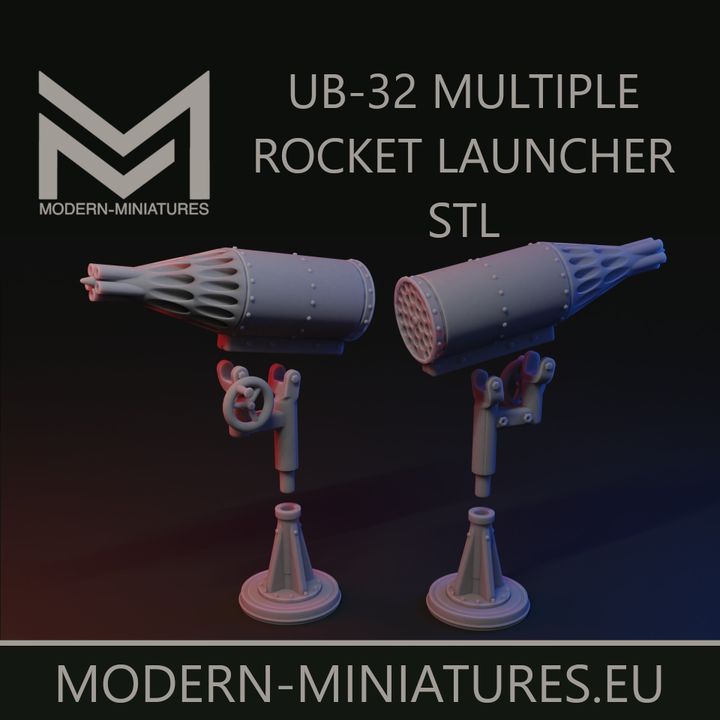 3D Printable UB-32 MRLS multiple rocket launcher system by Modern-Miniatures.eu